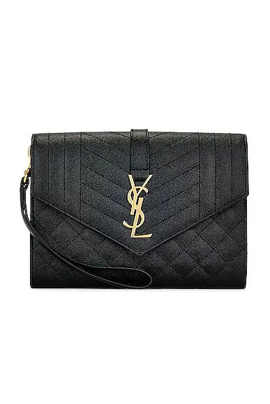 Saint Laurent Envelope Flap Pouch - Noir