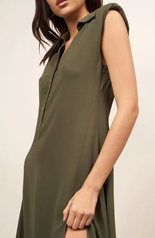 equipment sleeveless shirt dress Equipment Kienna Sleeveless Shirtdress - Beetle