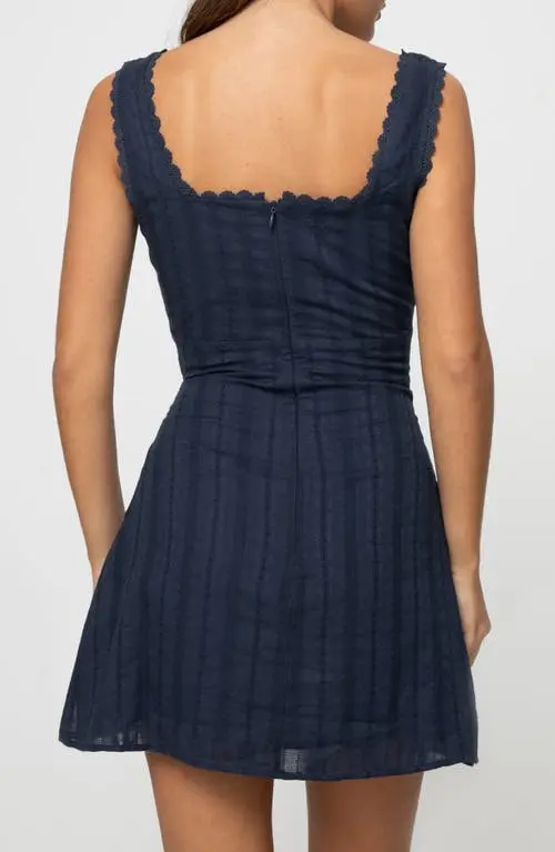 Princess Polly Dasha Fit & Flare Mini Dress - Navy