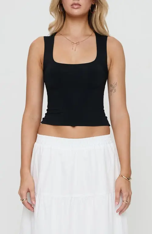 Princess Polly Zoe Crop Tank - Black