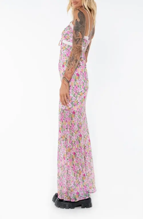 open lace back dress Birdette Plunge Mini Dress Pink