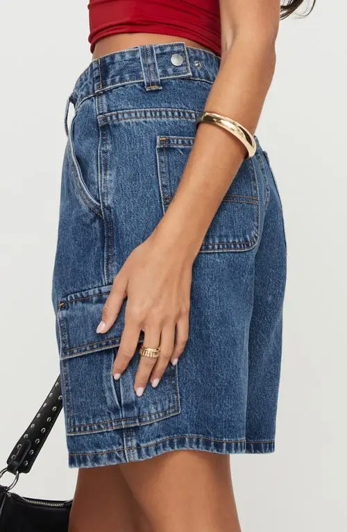 Princess Polly Mika Denim Cargo Bermuda Shorts
