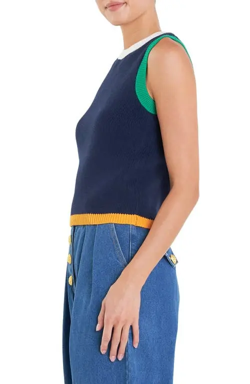 English Factory Colorblock Trim Sweater Vest