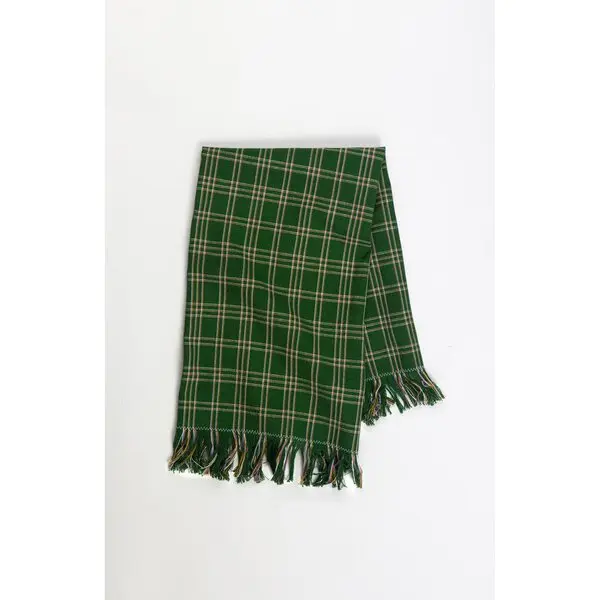 ARCHIVE NEW YORK Chiapas Plaid Handwoven Cotton Kitchen Towel - Green