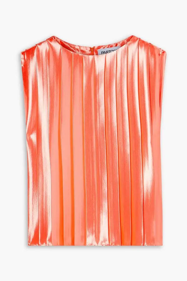 Partow Eleni Pleated Lamé Top