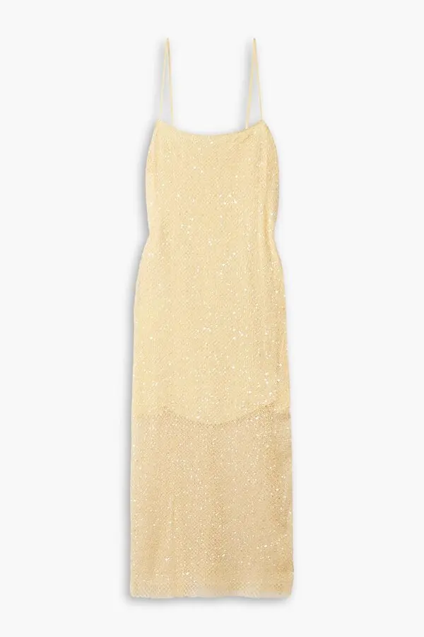 JASON WU Sequined Open-knit Midi Dress