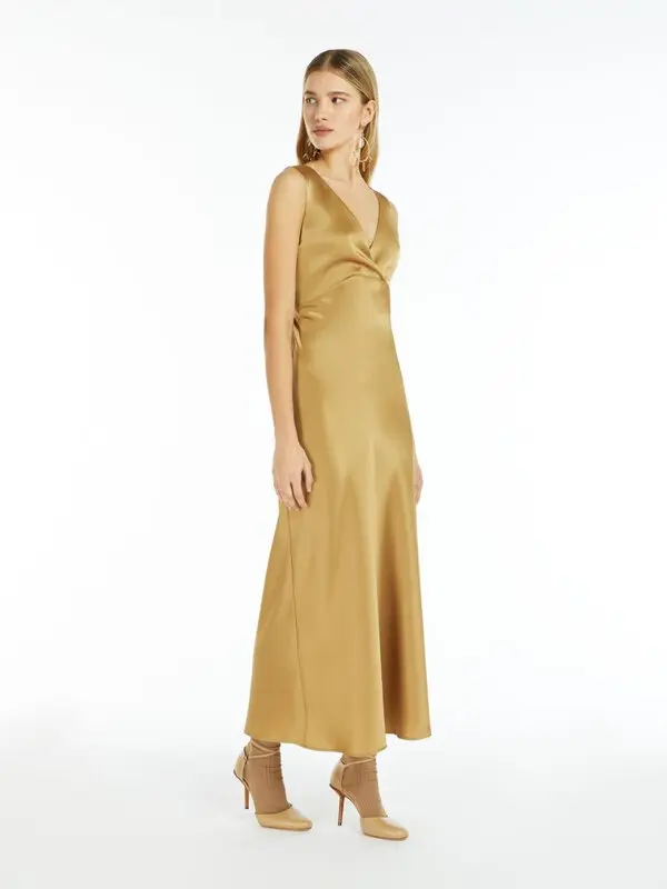 green emerald velvet dress Max Mara Priamo Silk Shift Dress – Bluefly main image 1