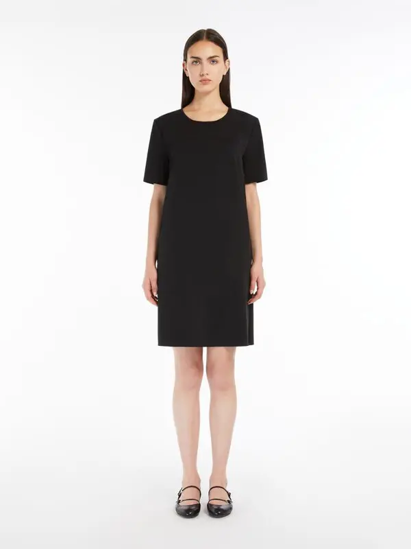 Max Mara Technical Jersey Flared Dress - Black | Editorialist