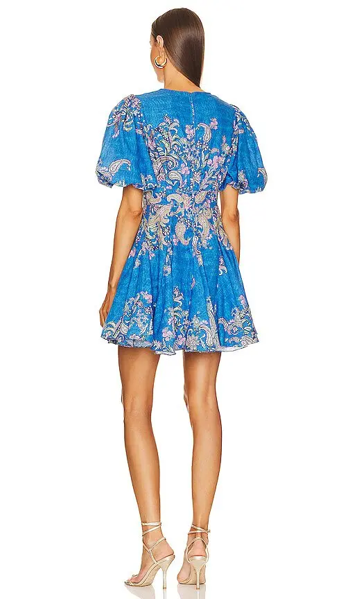 Hemant & Nandita Floral Embroidered Linen Mini Dress