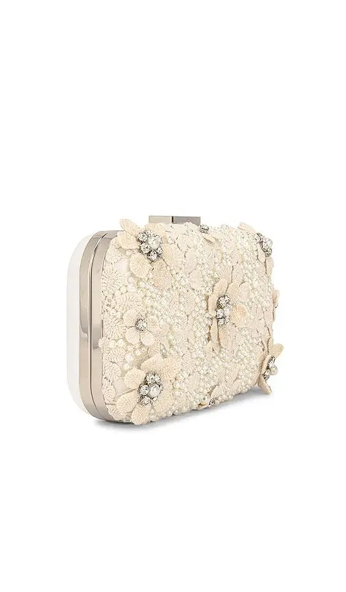 OLGA BERG Embellished Crochet Pod Clutch
