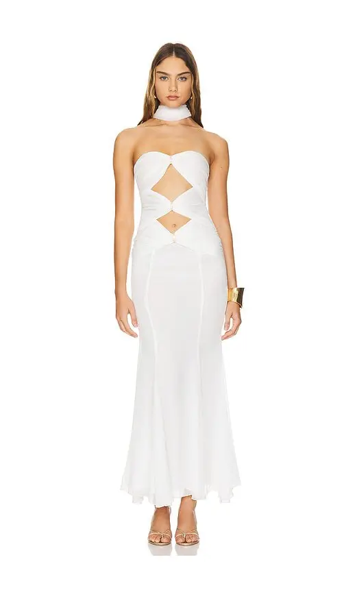 NANA JACQUELINE Cassandra Maxi Dress With Detachable Scarf