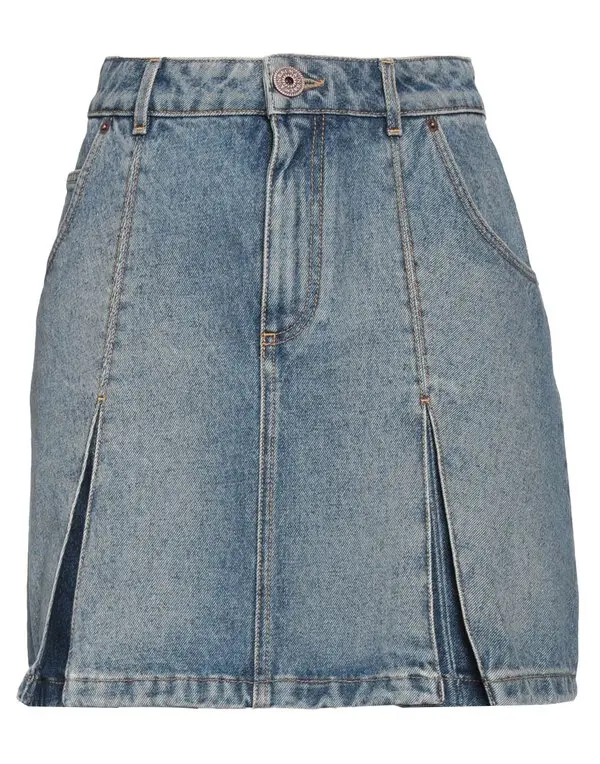 Balmain Denim Pleated Skirt