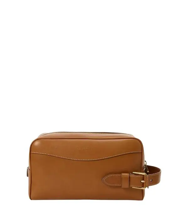 Ralph Lauren Purple Label Bedford Leather Toiletry Bag - Tan