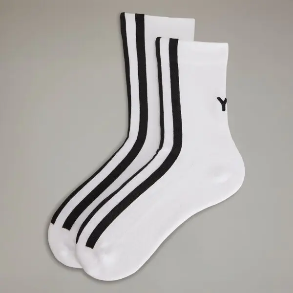 Adidas Y-3 Stripes Crew Socks - White