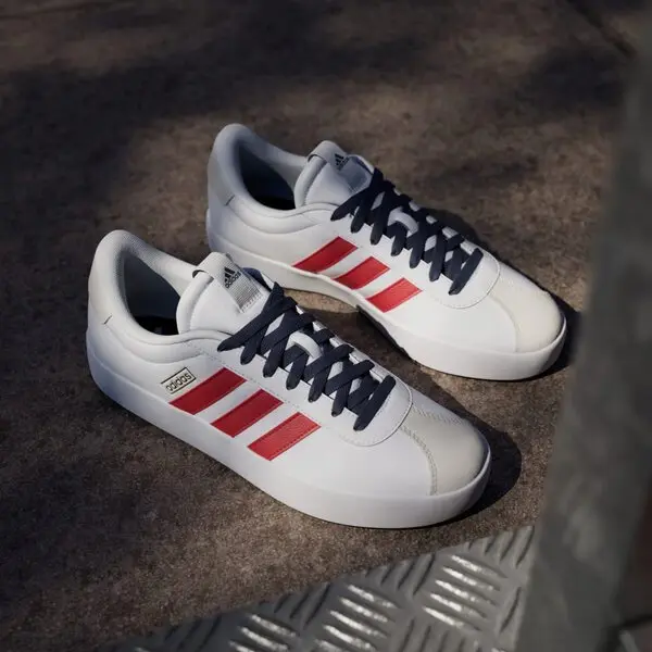 Adidas Vl Court 3.0 Shoes - Cloud White / Better Scarlet / Team Navy Blue 2