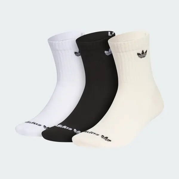 Adidas Originals Trefoil 2.0 3-pack High Quarter Socks - White / Black / Wonder White
