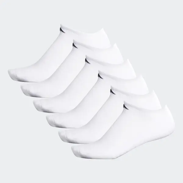 Adidas Athletic Cushioned No-show Socks 6 Pairs - White