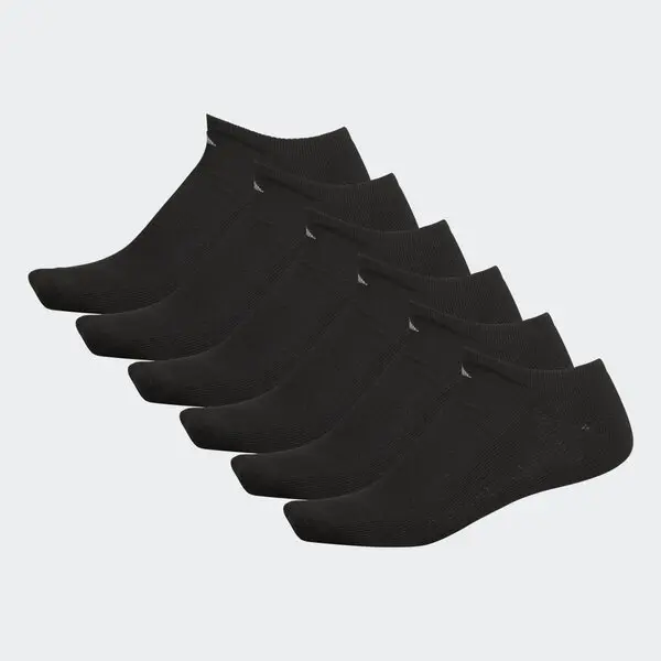 Adidas Athletic Cushioned No-show Socks 6 Pairs - Black
