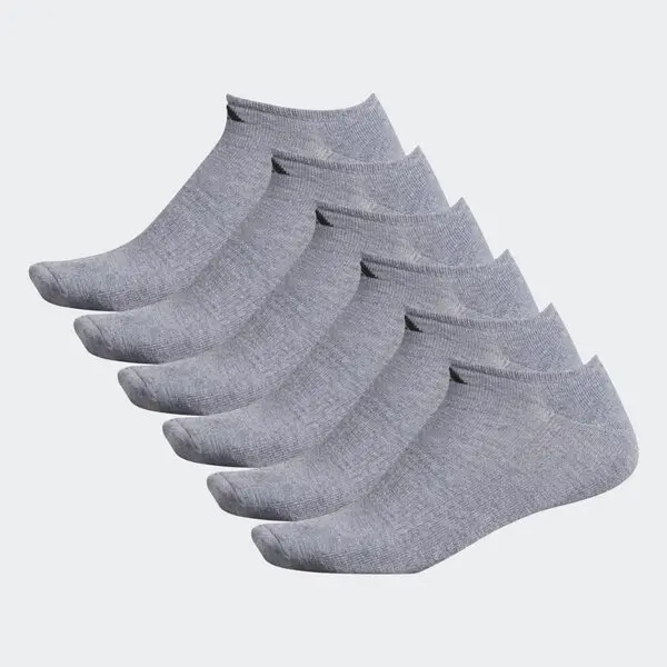 Adidas Athletic Cushioned No-show Socks 6 Pairs - Medium Grey