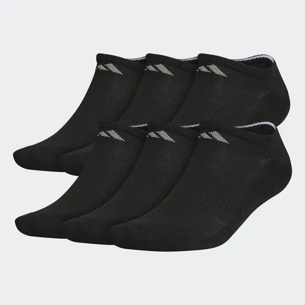 Adidas Athletic Cushioned No-show Socks 6 Pairs - Black
