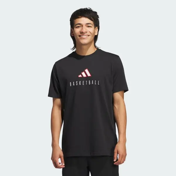 Adidas Worldwide Hoops Logo Performance Graphic Tee - Black