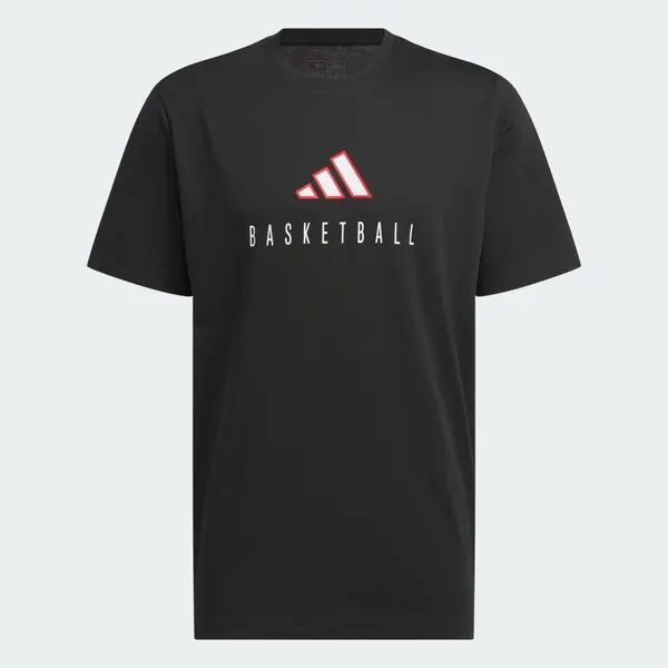 Adidas Worldwide Hoops Logo Performance Graphic Tee - Black