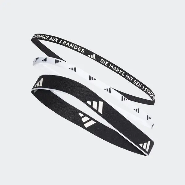 Adidas Multiple Width Training Headbands 3 Per Pack - Black / White
