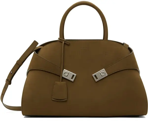 FERRAGAMO Brown Medium Hug Top Handle Bag