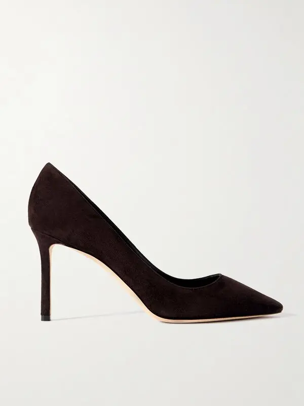 JIMMY CHOO Romy 85 Suede Pumps - Brown