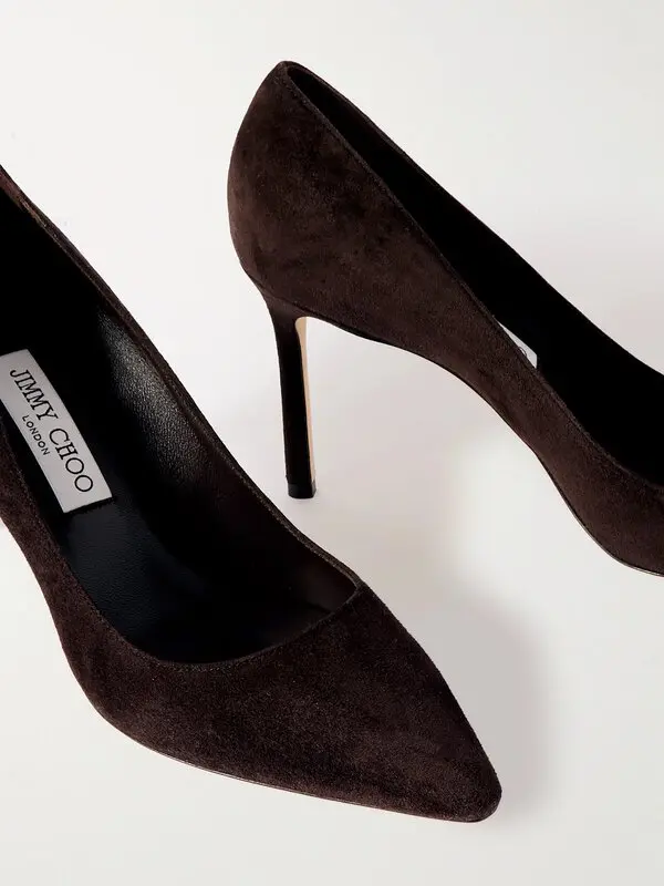 JIMMY CHOO Romy 85 Suede Pumps - Brown