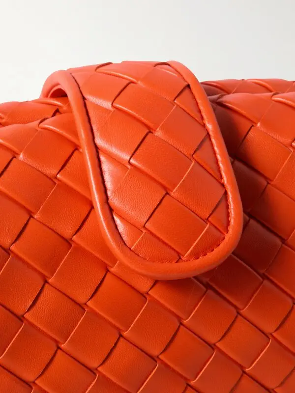 Bottega Veneta Lauren 1980 Intrecciato Leather Clutch - Orange
