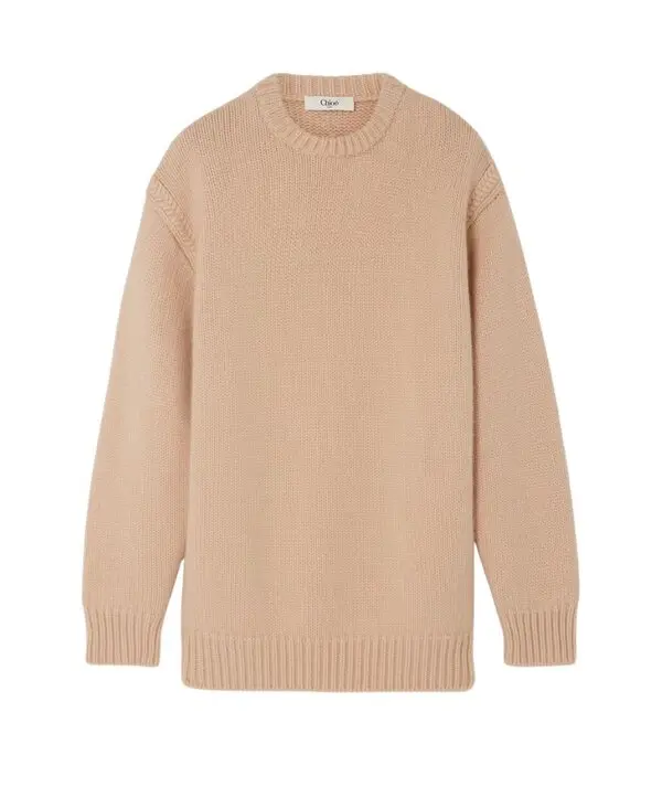 Chloé Cotton And Cashmere-blend Sweater - Neutrals
