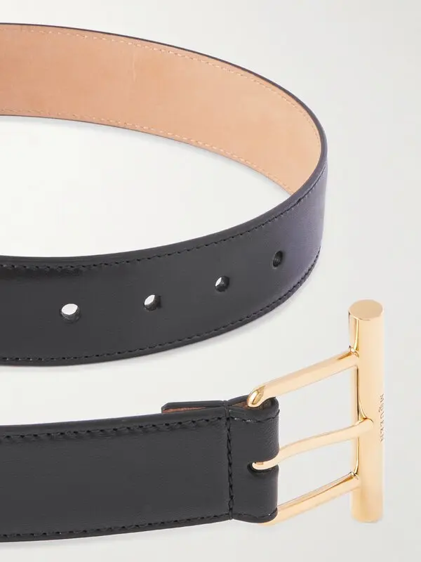 Alexander McQueen T-bar Leather Belt - Black
