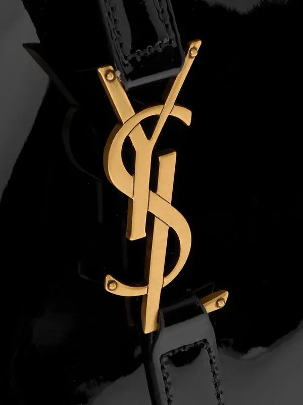 Saint Laurent Le 5 À 7 Patent-leather Shoulder Bag - Black
