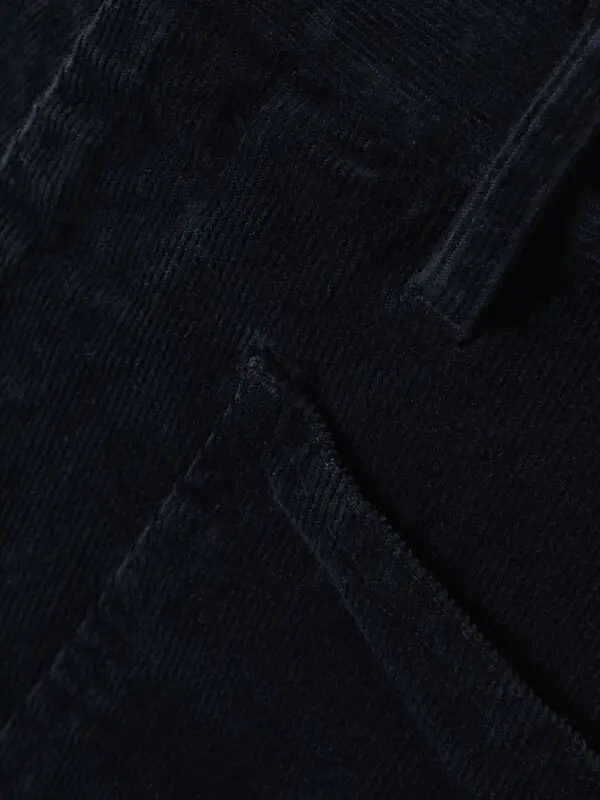 NILI LOTAN Shon Cotton-blend Corduroy Tapered Pants - Blue