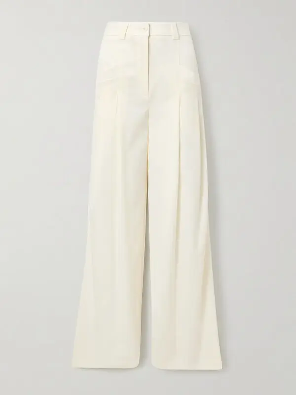 Altuzarra Zanni Pleated Wool-blend Wide-leg Pants