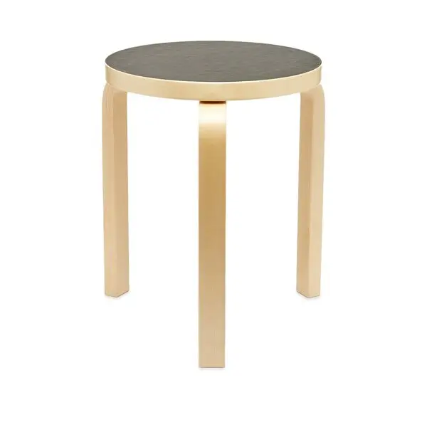 ARTEK Alvar Aalto 1933 Stool 60 - Black Linoleum