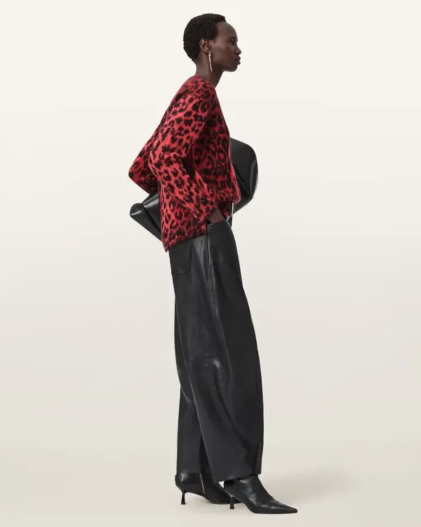 ALLSAINTS Lex Oversized Leopard Print Sweater