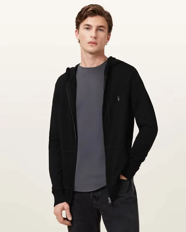 ALLSAINTS Mode Merino Ramskull Zip Hoodie - Black