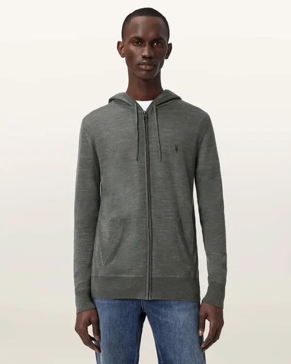 ALLSAINTS Mode Merino Ramskull Zip Hoodie - Brown
