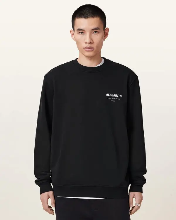 ALLSAINTS Relaxed Fit Crew Neck Sweatshirt - Jet Black