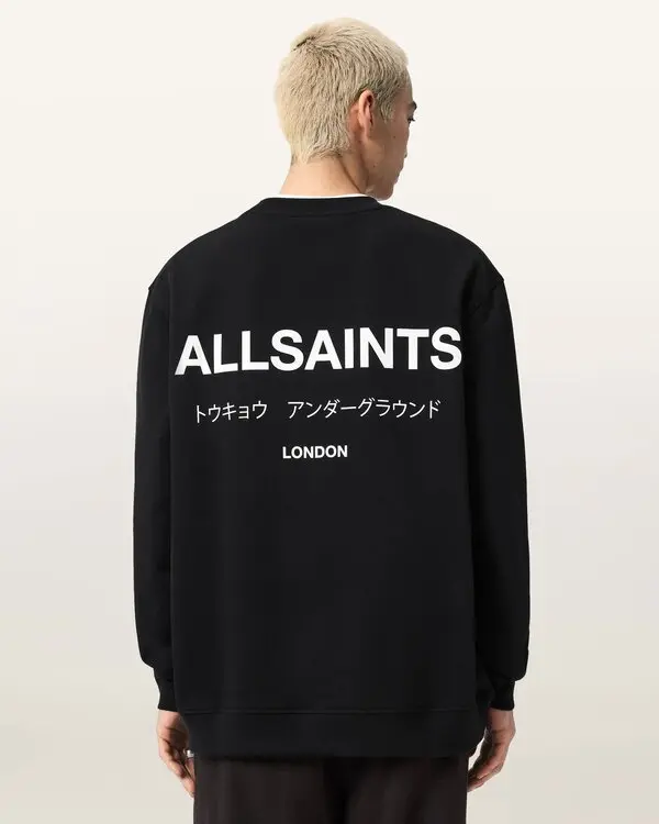 ALLSAINTS Underground Relaxed-fit Sweatshirt - Jet Black