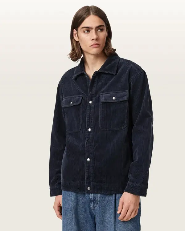 ALLSAINTS Castleford Corduroy Overshirt - Blue