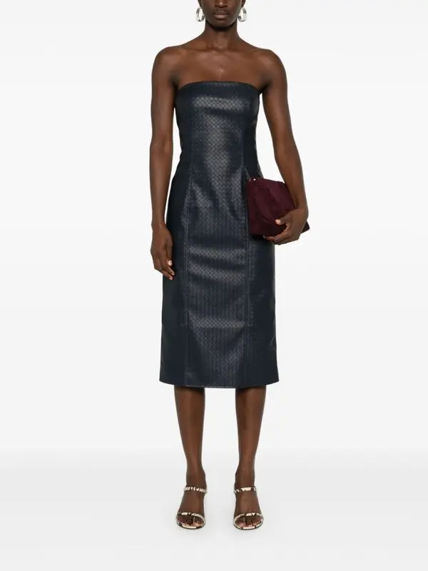 Remain Birger Christensen Braided Faux Leather Midi Dress In Blue - 68% Off  | Editorialist