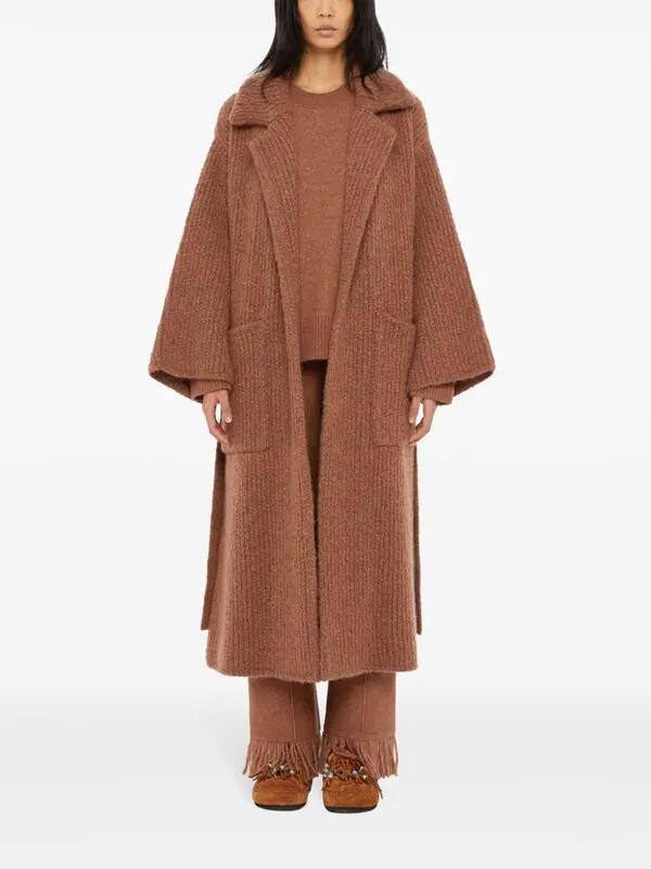 Alanui Knitted Robe Coat - Brown