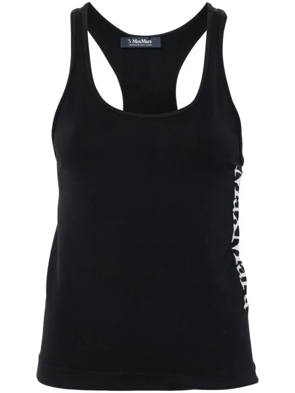 Max Mara Fortuna Logo-jacquard Tank Top - Black