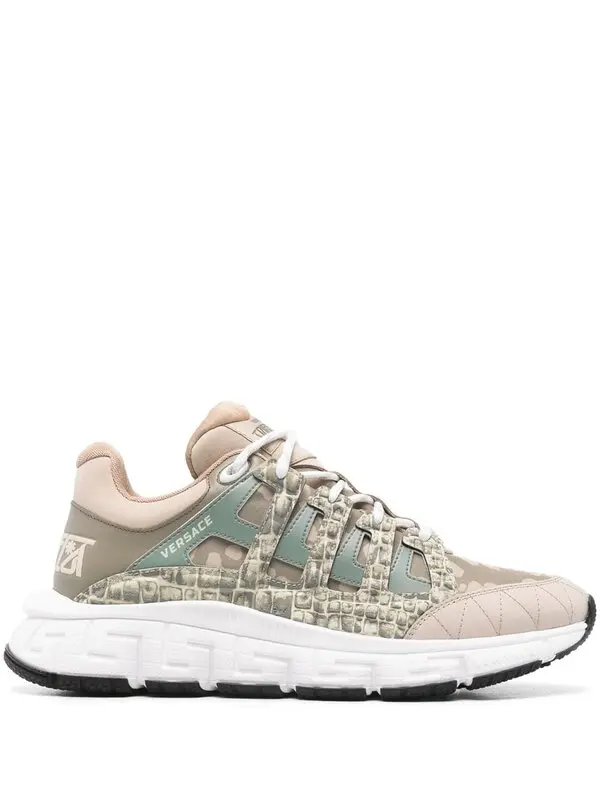 Versace Logo-print Sneakers - Neutrals