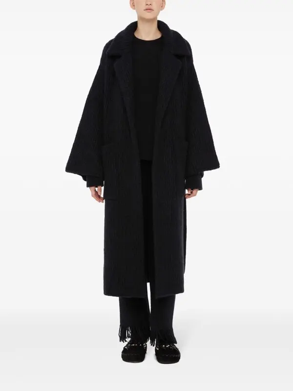 Alanui Knitted Robe Coat - Black