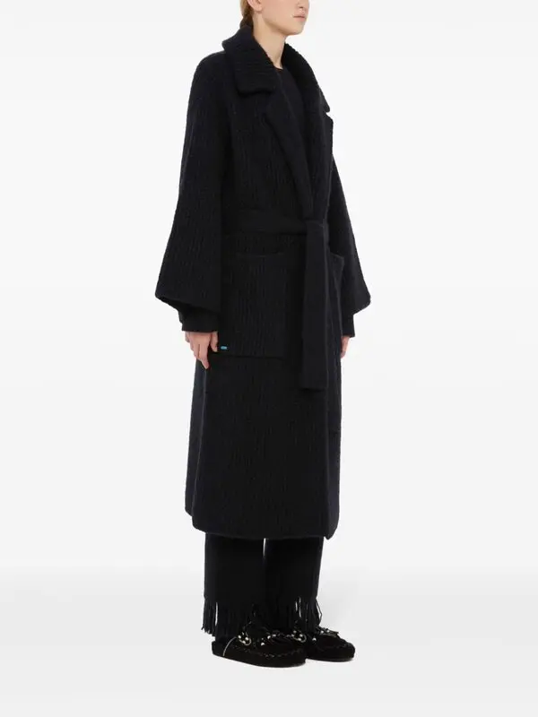 Alanui Knitted Robe Coat - Black