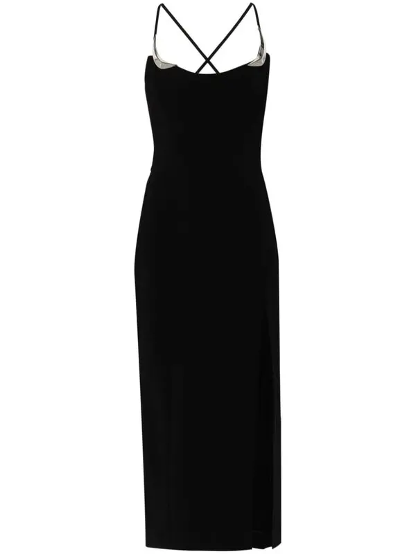 MUGLER Metallic-details Midi Dress